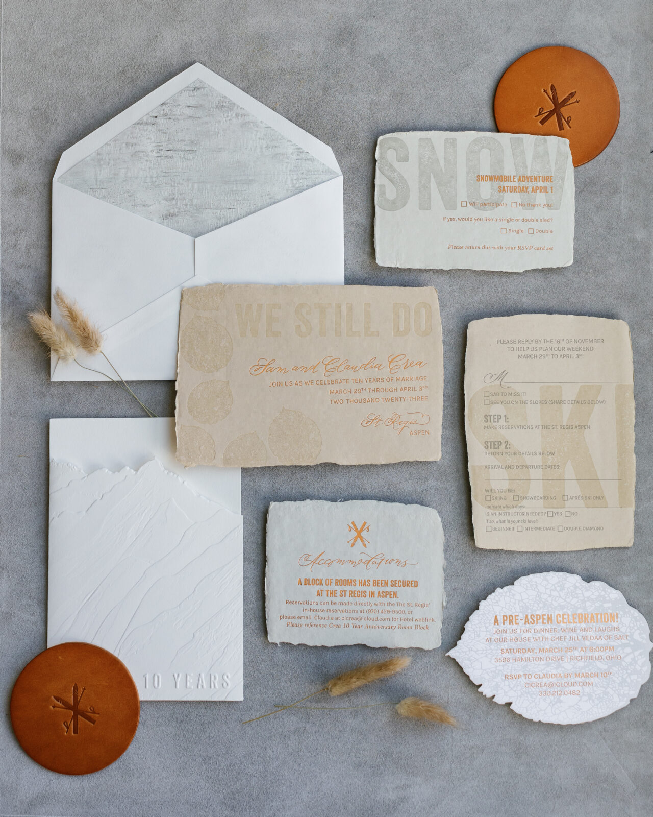 Real Invitation Suite: Celebrating a Decade of Love in Aspen - Laura ...